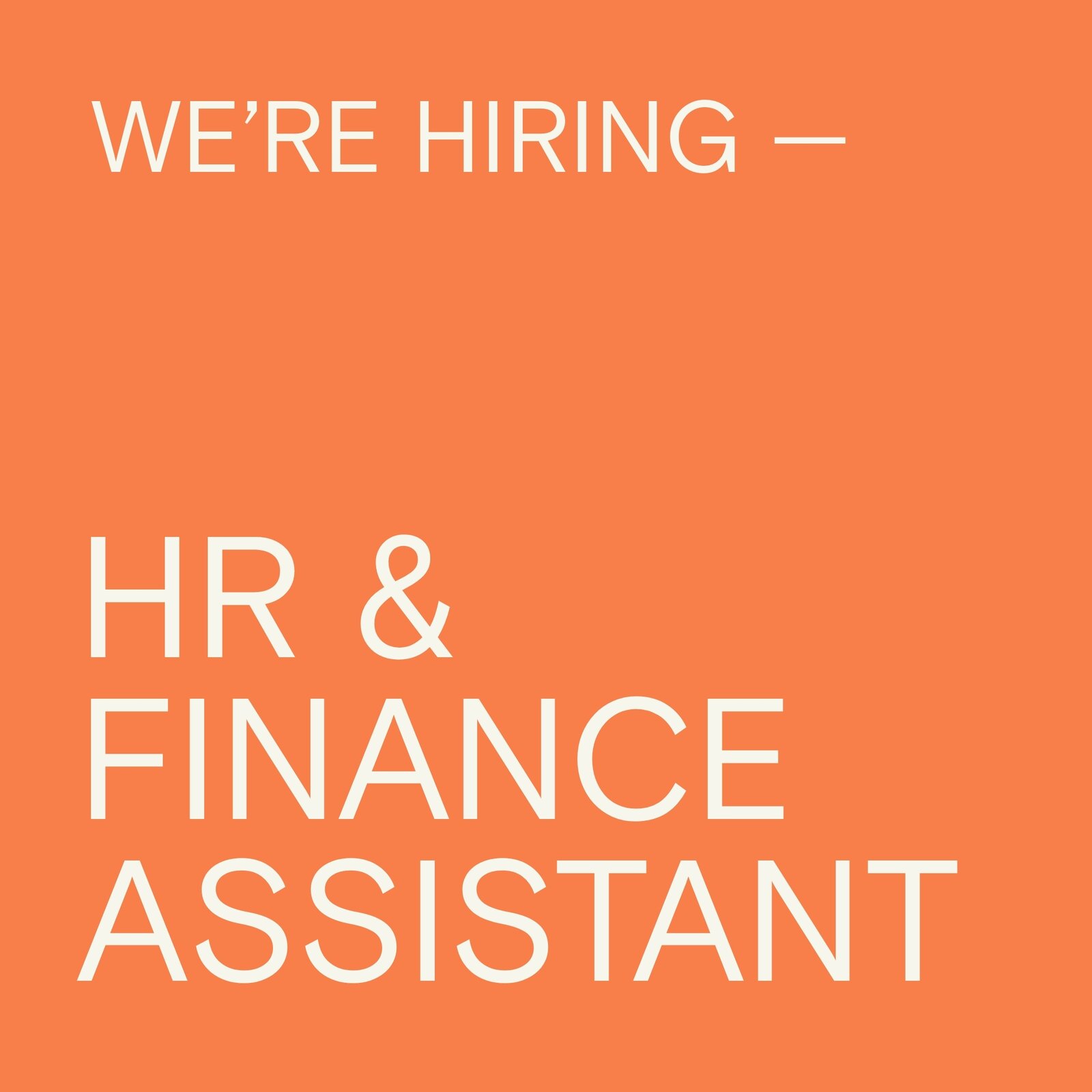 We're hiring - HR & Finance Assistant - 93ft Sheffield